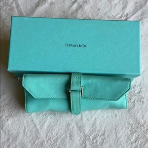 Tiffany & Co. | Accessories | Tiffany Co Blue Leather Jewelry Roll ...